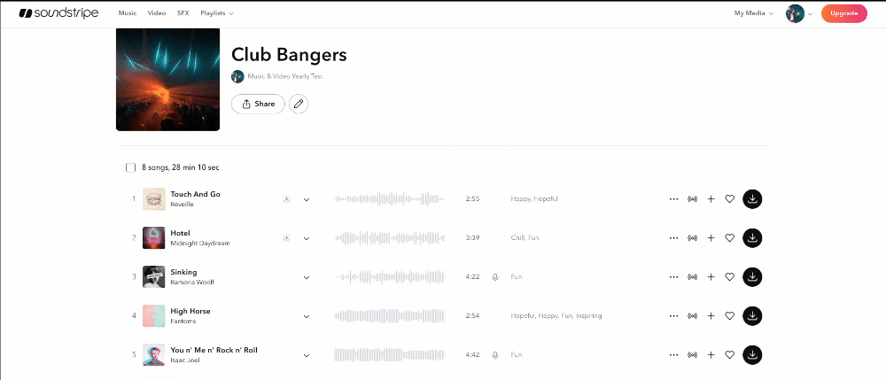Download Multiple Songs or SFX from My Playlists