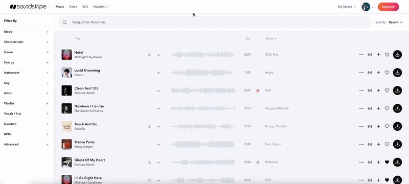 Download Multiple Songs or SFX from My Playlists