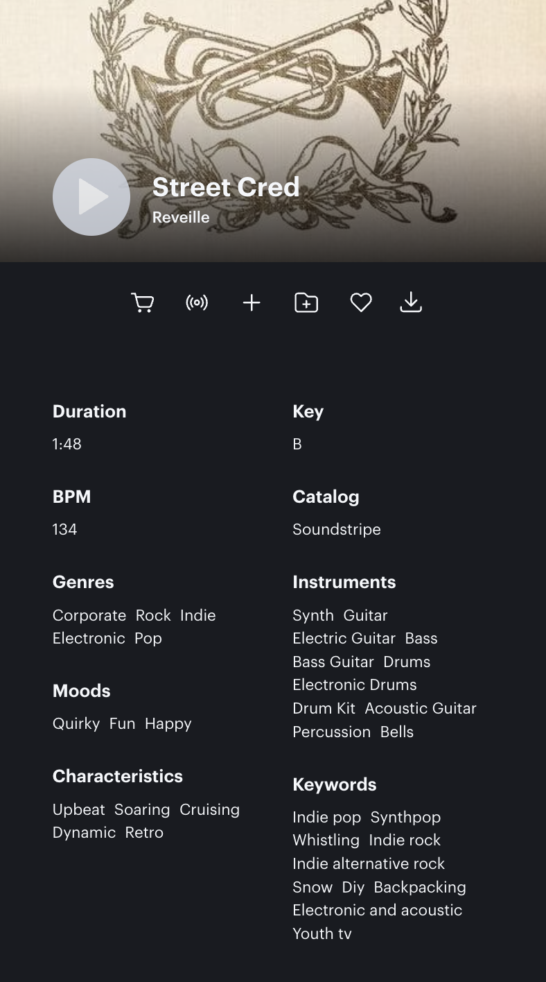 Discover songs faster with Soundstripe’s metadata feature